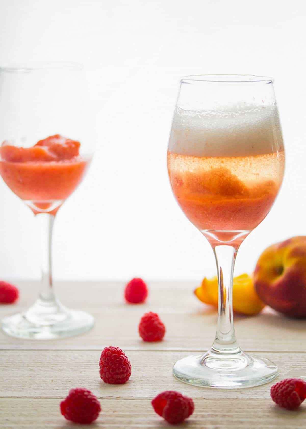 Peach Raspberry Bellinis | Sweet Peas & Saffron