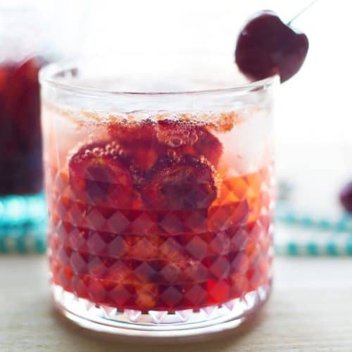 Fresh Cherry Bourbon Cocktail | Sweet Peas & Saffron