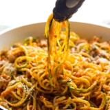 Ground Turkey Pasta in Romesco Sauce - Sweet Peas and Saffron