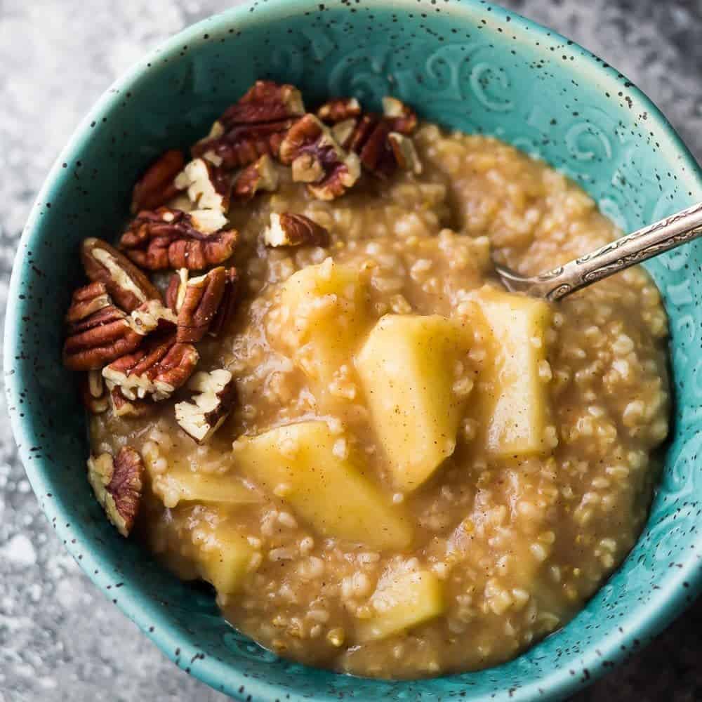 Maple Apple Steel Cut Oats (Make Ahead) - Sweet Peas and Saffron