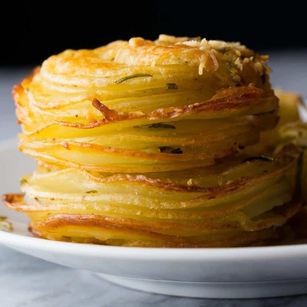 Herb and Garlic Potato Stacks - Sweet Peas and Saffron