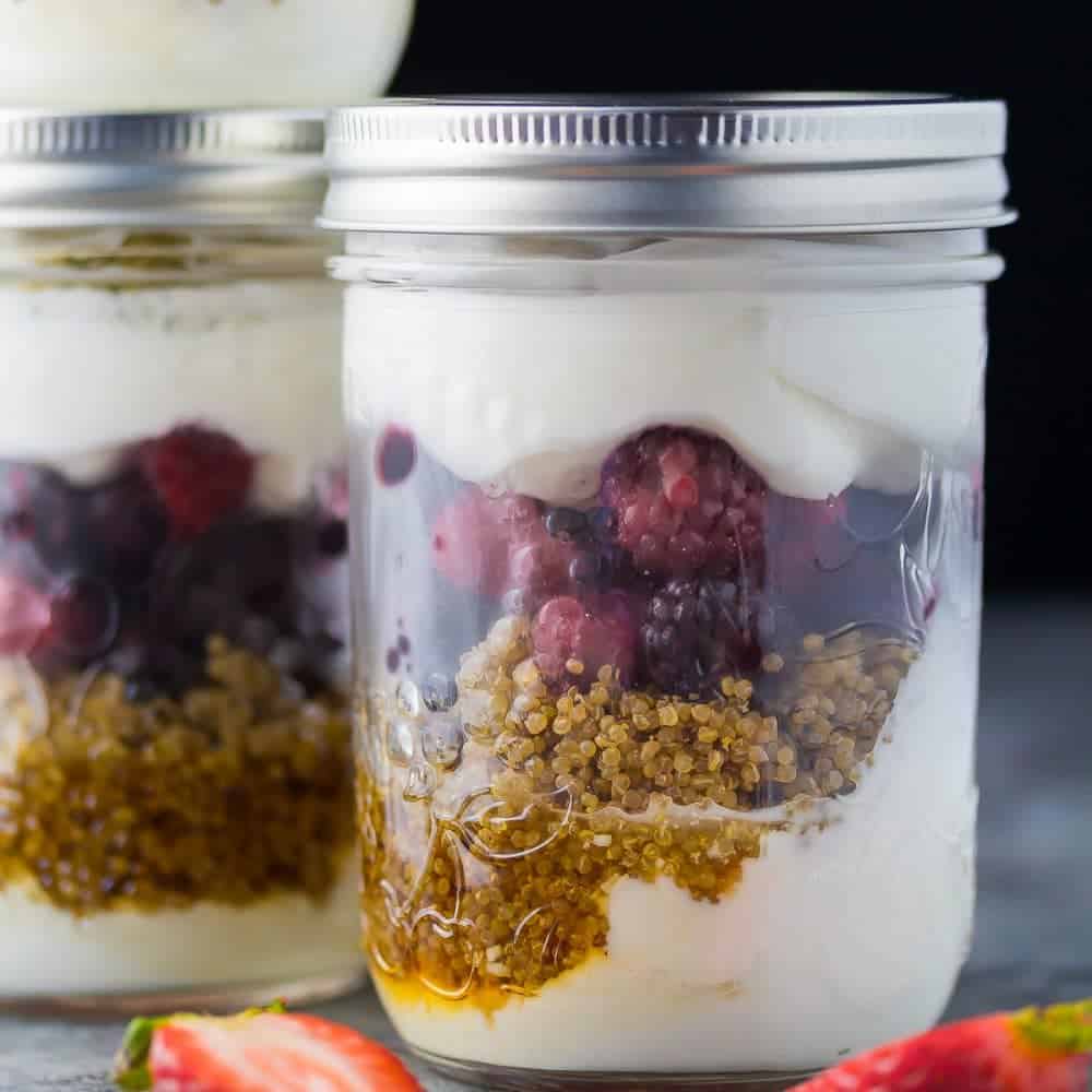Berry Quinoa Yogurt Parfaits (Make Ahead) - Sweet Peas and Saffron