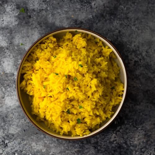 Turmeric Yellow Rice (perfect + fluffy!) - sweetpeasandsaffron.com