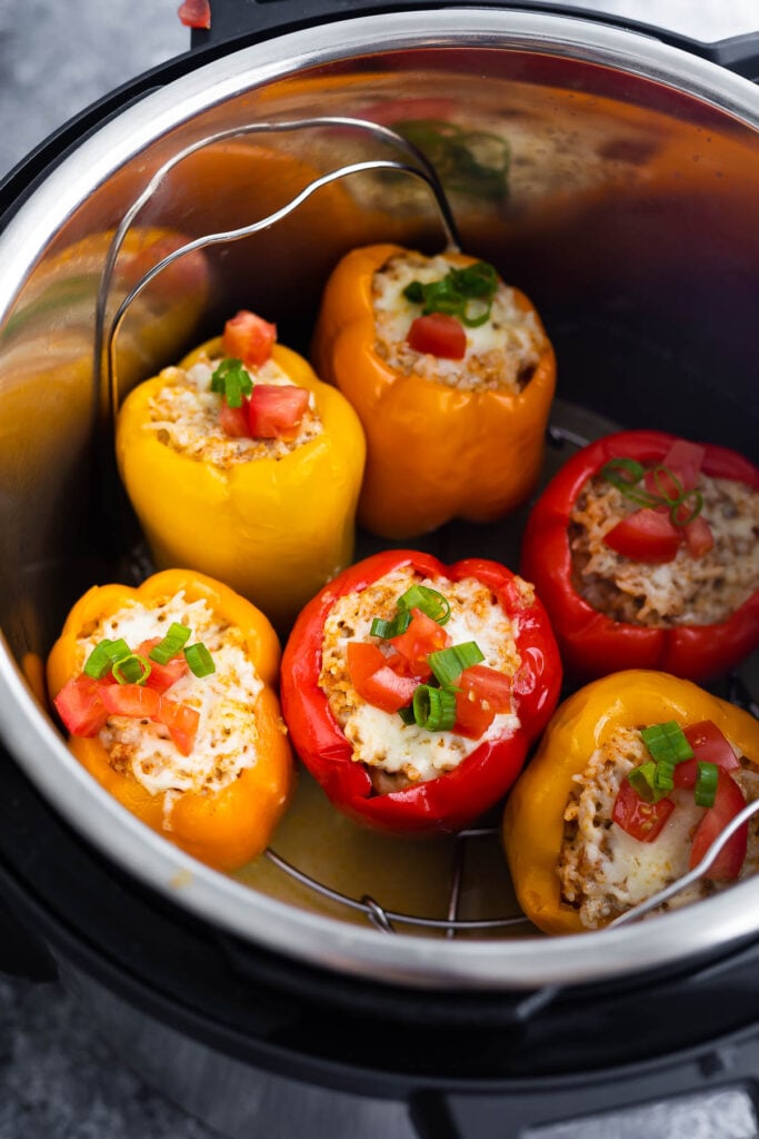 Instant Pot Ground Turkey Stuffed Peppers - Sweet Peas and Saffron