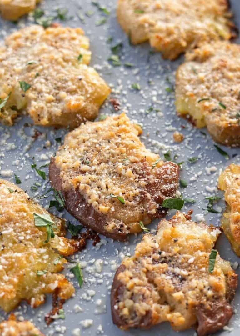 Ultra Crispy Smashed Potatoes - Sweet Peas and Saffron